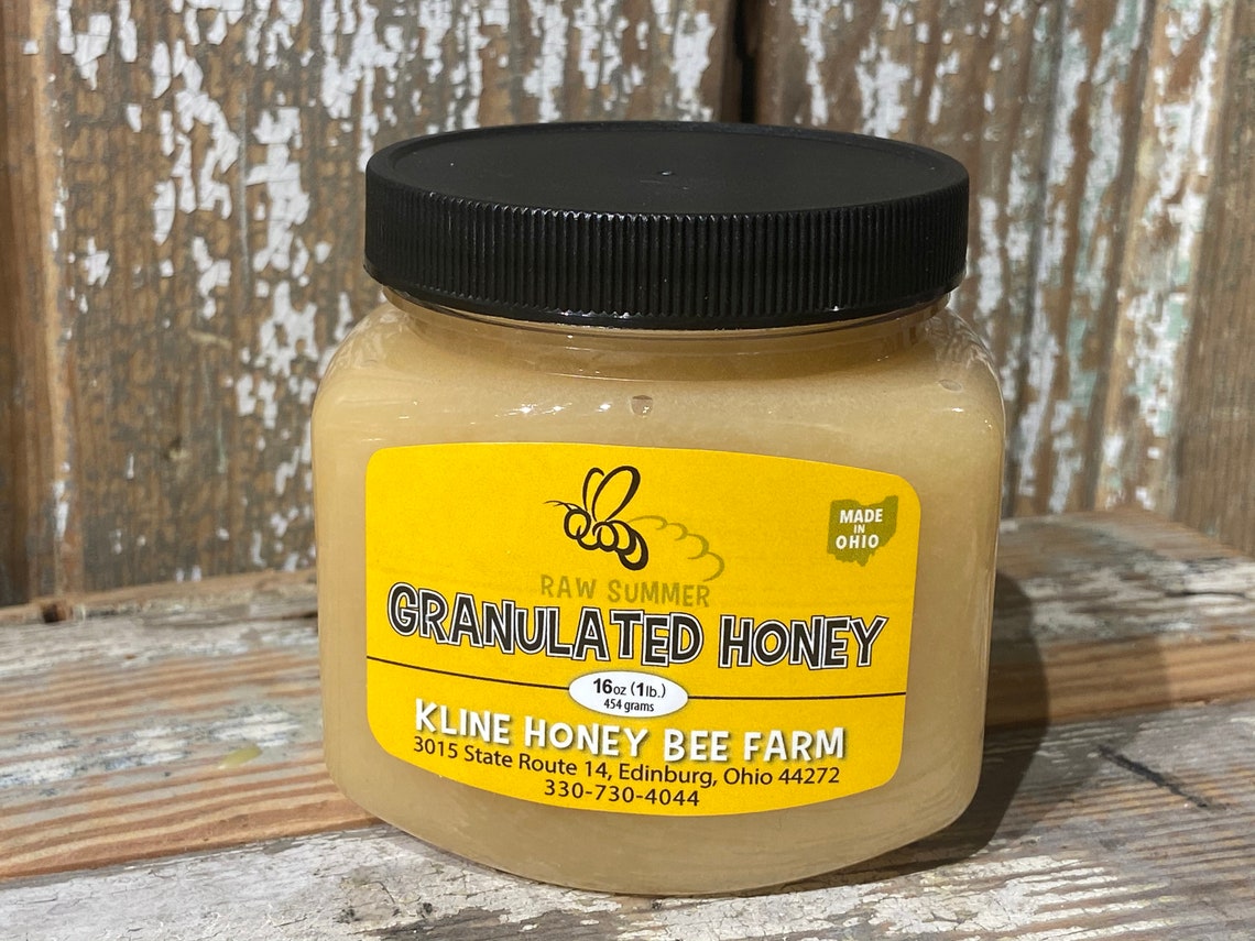 Raw Crystallized Honey - 16 Oz. Naturally Crystallized Granulated Honey ...