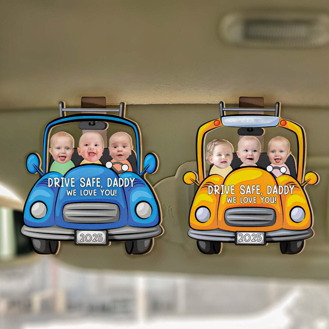 Custom Baby Photo Visor Clip, Drive Safe Daddy Gift, Custom Photo Drive ...