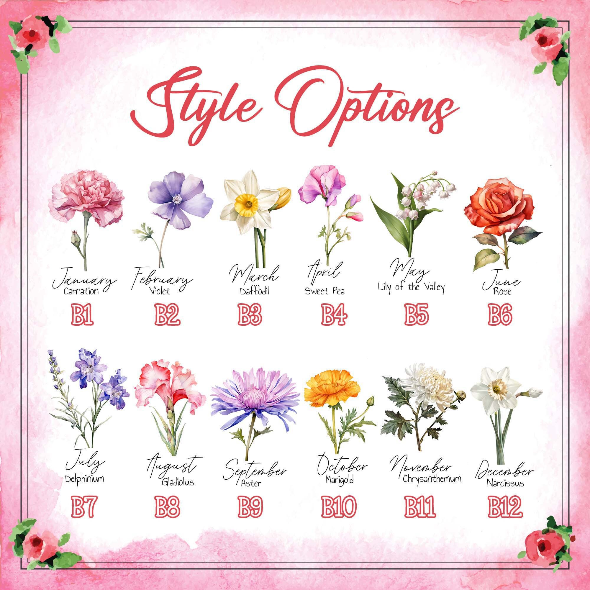 Waldo | Custom Birth Month Flowers, Personalized Grandma's Garden LED ...