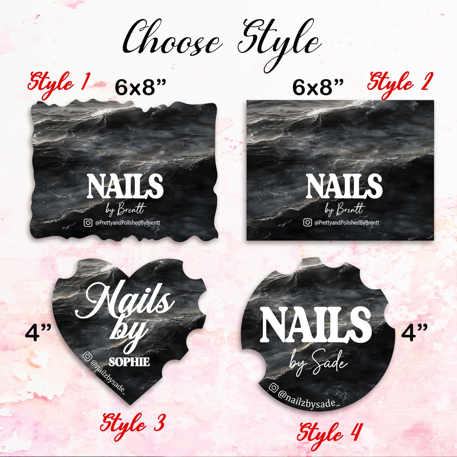 New! Custom Nail Logo| 3D Acrylic Nailfie Photo Prop, Nail Technician ...