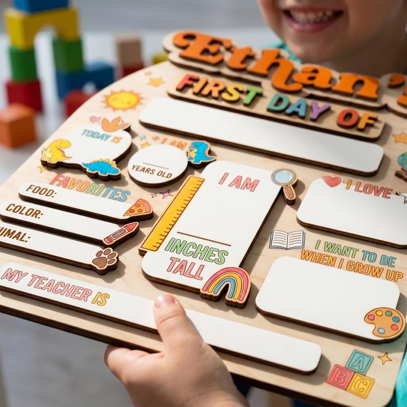 Personalized First Day of School Sign, Back to School Gift ...