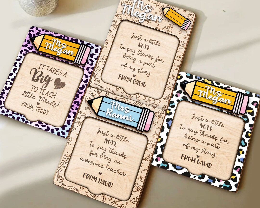 Custom Teacher Sticky Note Holder, Post It Note Holder, Teacher ...