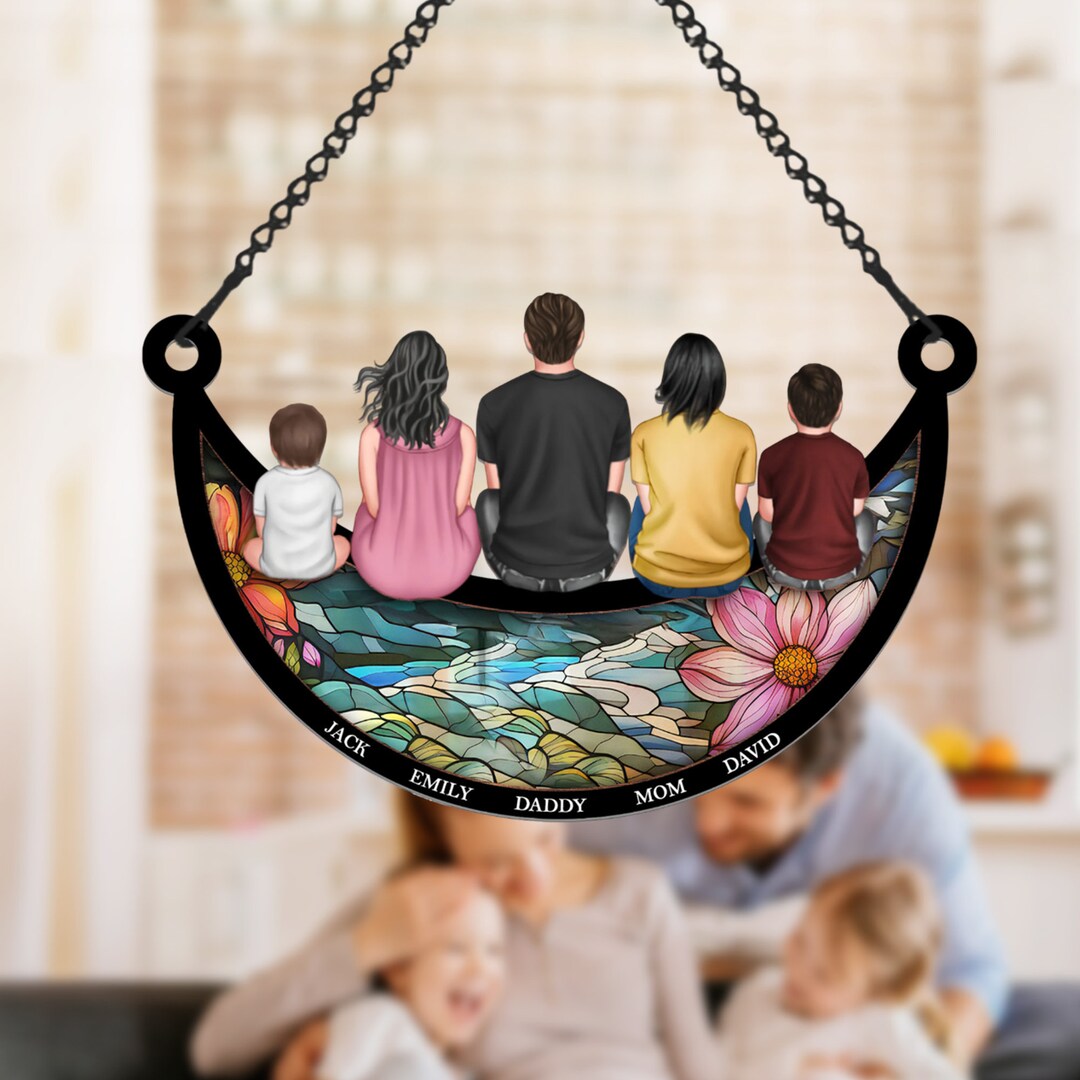 Father and Daughter Suncatcher, Custom Family Name Suncatcher, Loss of ...