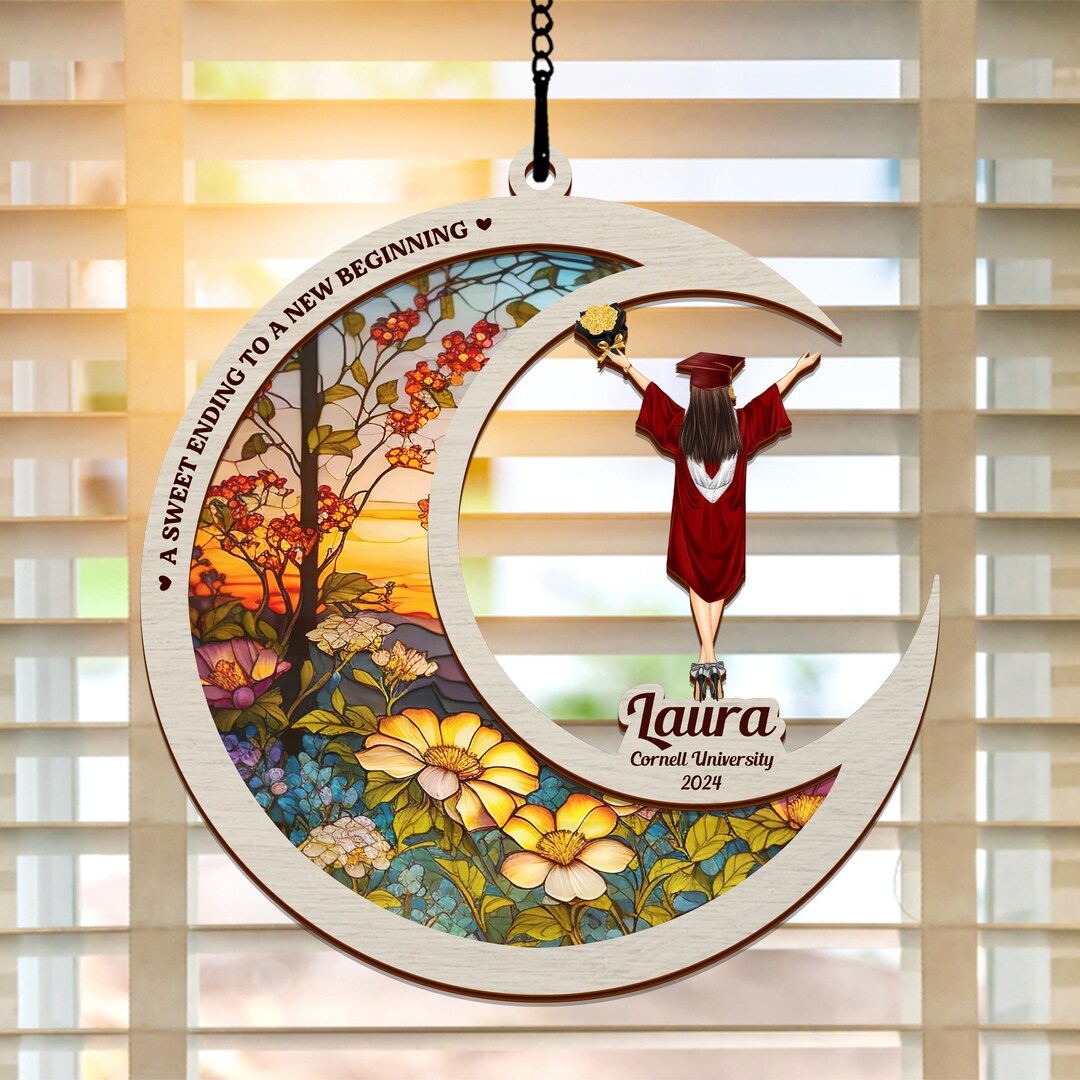 Personalized Graduation Suncatcher Ornament, Class of 2024, Custom ...