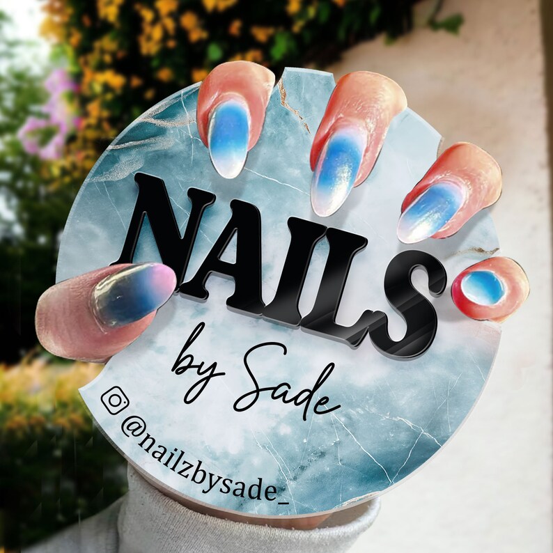 New! Custom Nail Logo| 3D Acrylic Nailfie Photo Prop, Nail Technician ...