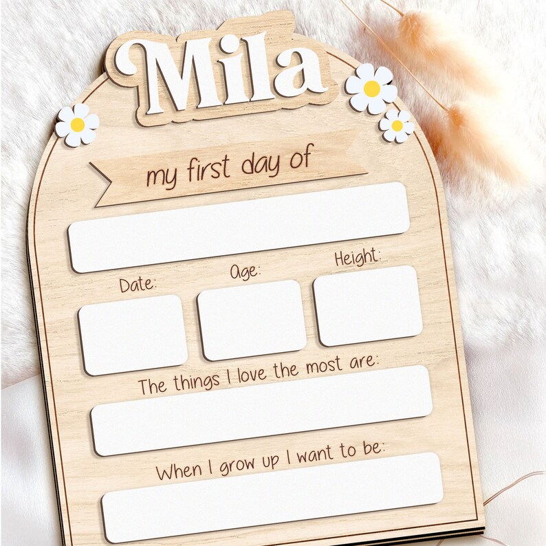 First Day of School Sign| Kindergarten First Day of School Sign| Dry ...