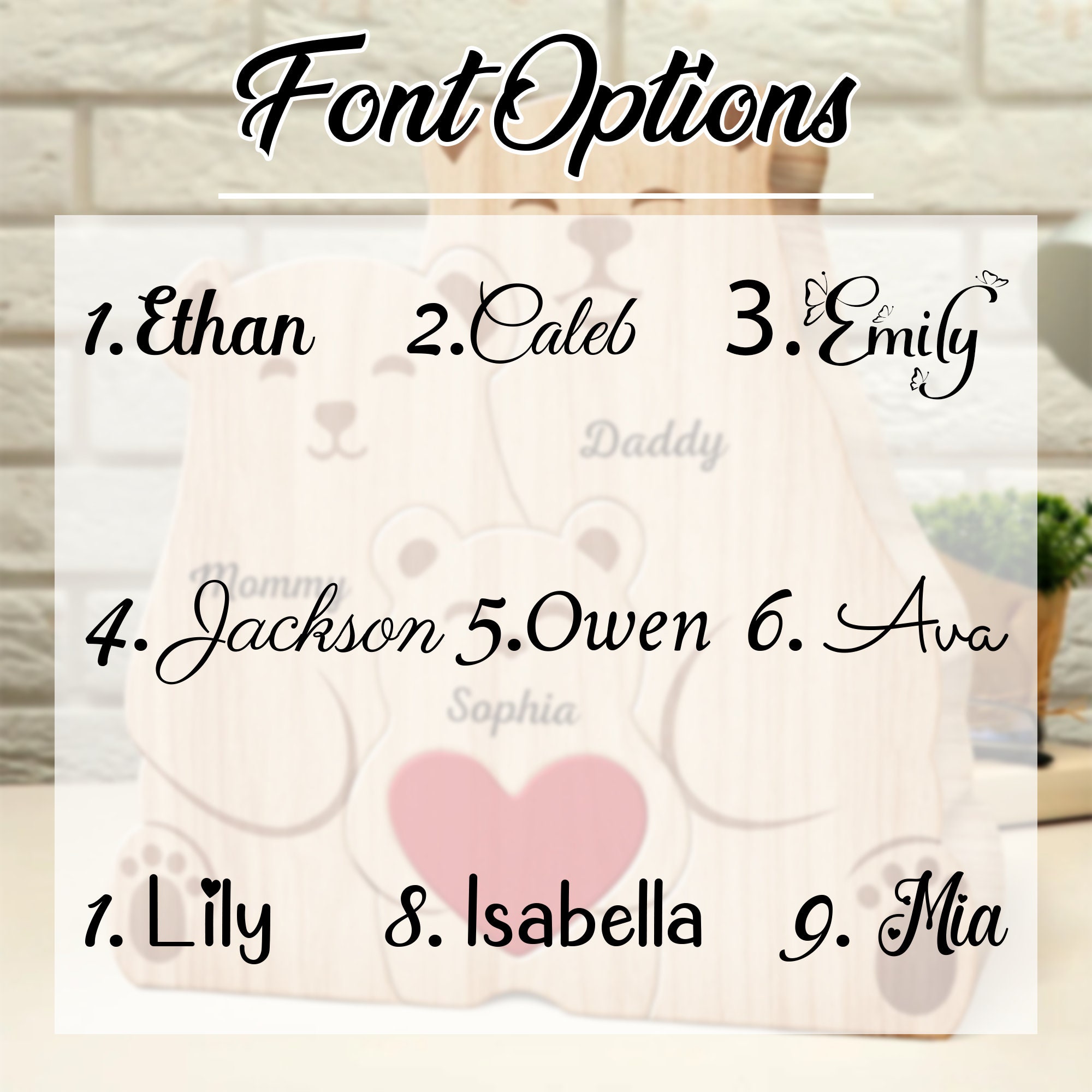 Family Bears, Custom Family Member Names, Puzzle Home Decor Gifts ...