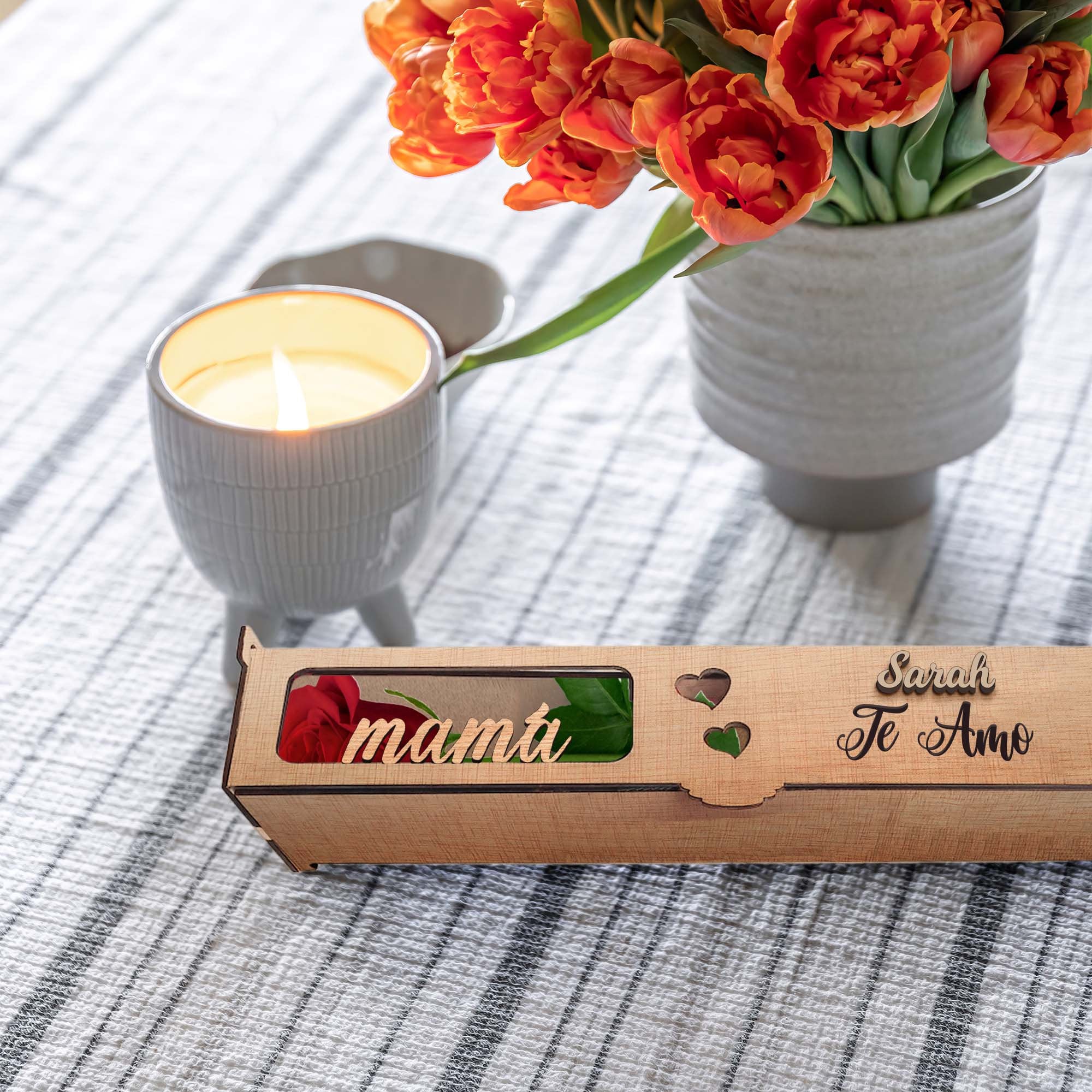 Waldo Wooden Flower Box, Forever Rose, Wood Rose Box, Valentine Rose ...