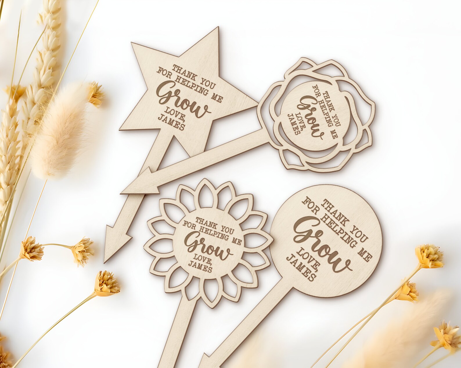 Thank You for Helping Me Grow Succulent Stakes | Teacher Appreciation ...