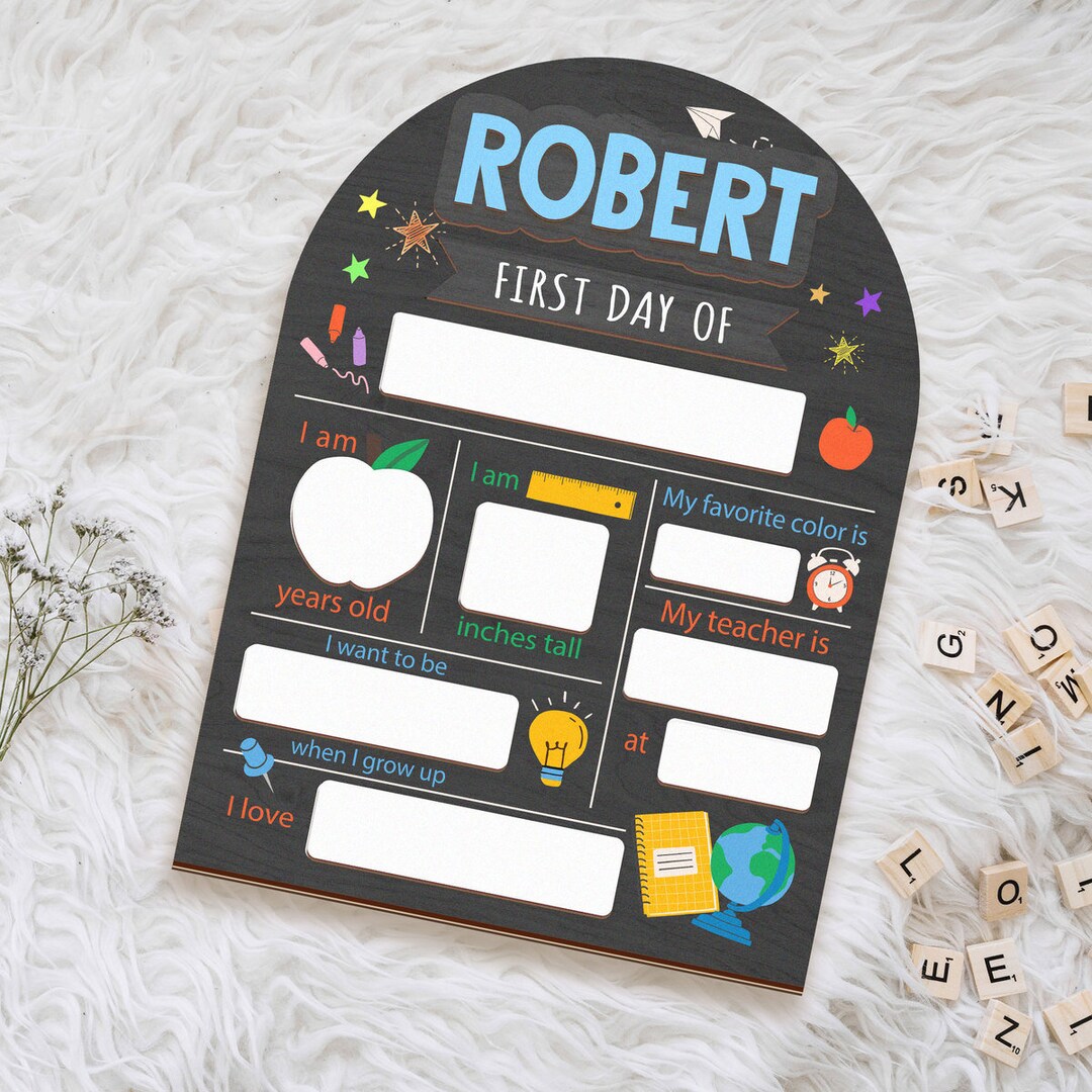 Custom Dry Erase Baby Stat Sign| Personalized First Day of School Sign ...