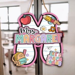 Personalized 3D Teacher Wooden Door Hanger, Teacher Appreciate Gift ...