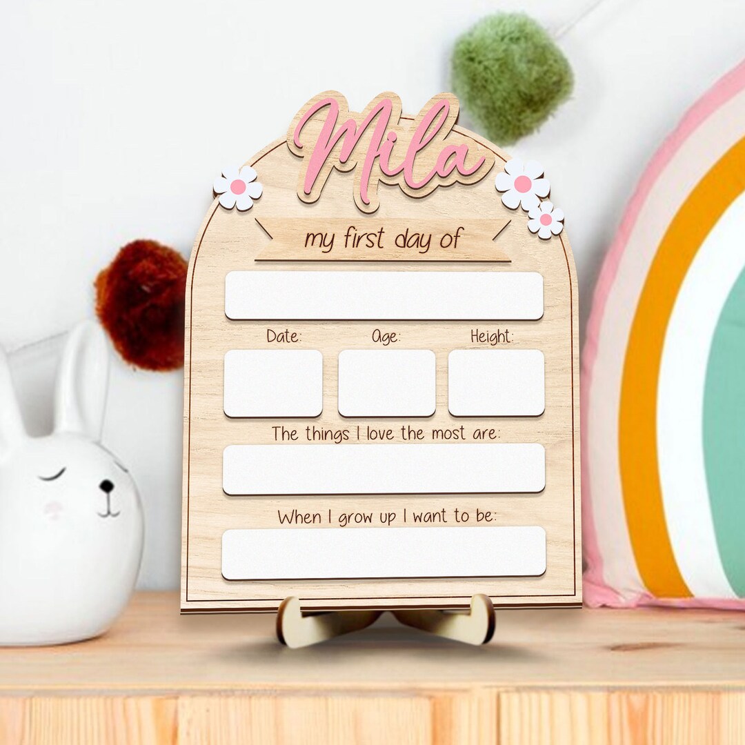 First Day of School Sign| Kindergarten First Day of School Sign| Dry ...