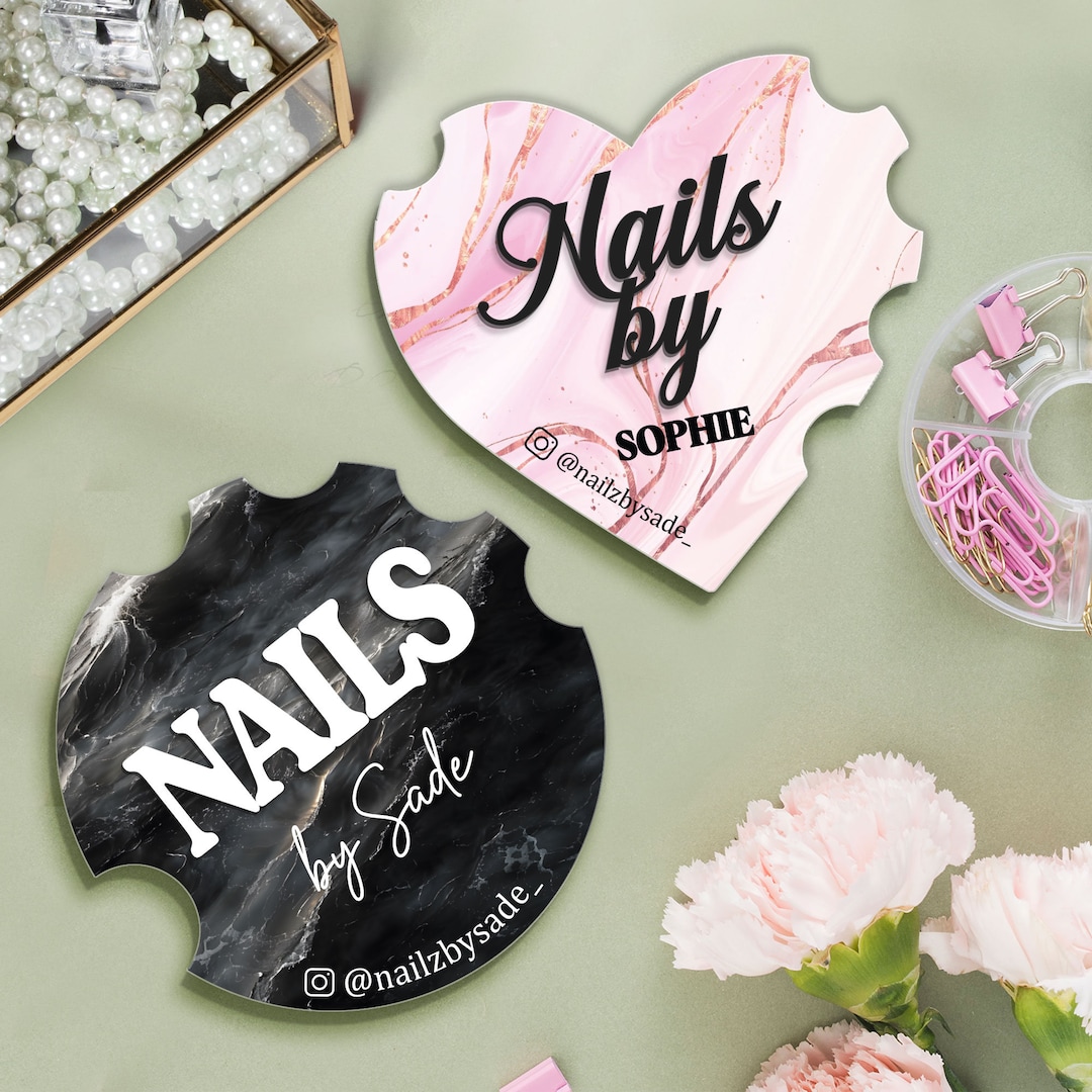 New! Custom Nail Logo| 3D Acrylic Nailfie Photo Prop, Nail Technician ...