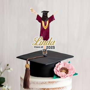 Personalized Graduation Cake Topper Class of 2025, Custom Grad Gift for ...