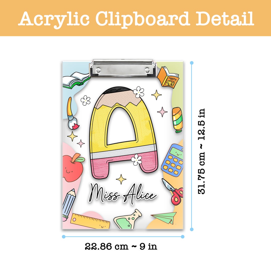 Custom Clipboard, Alphabet Teacher Name Clipboard, Custom Teacher Name ...