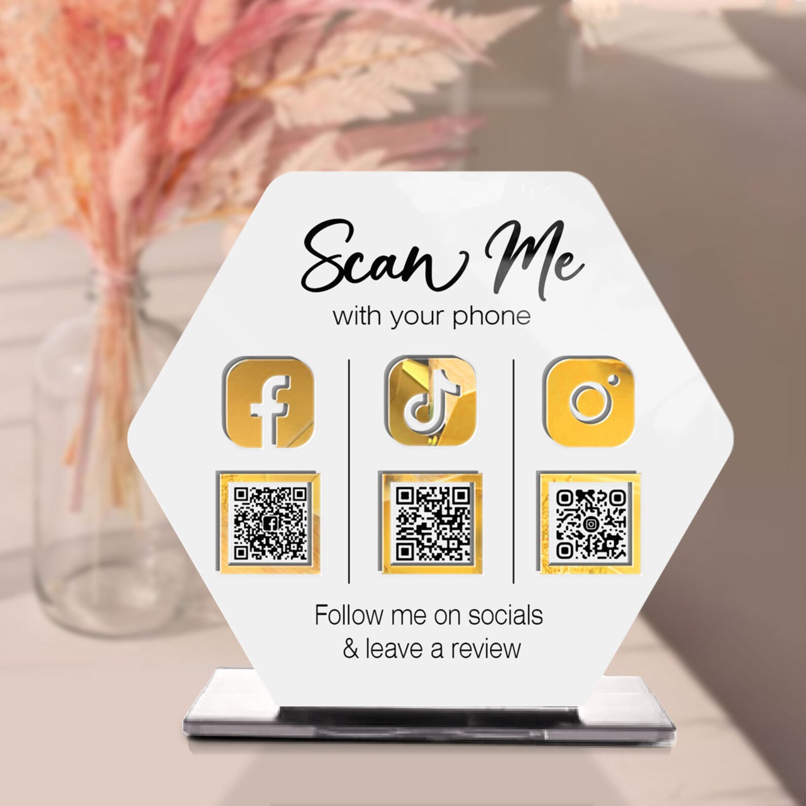 Custom Multi QR Code Sign Payment Sign Social Media QR Code Sign Mini ...