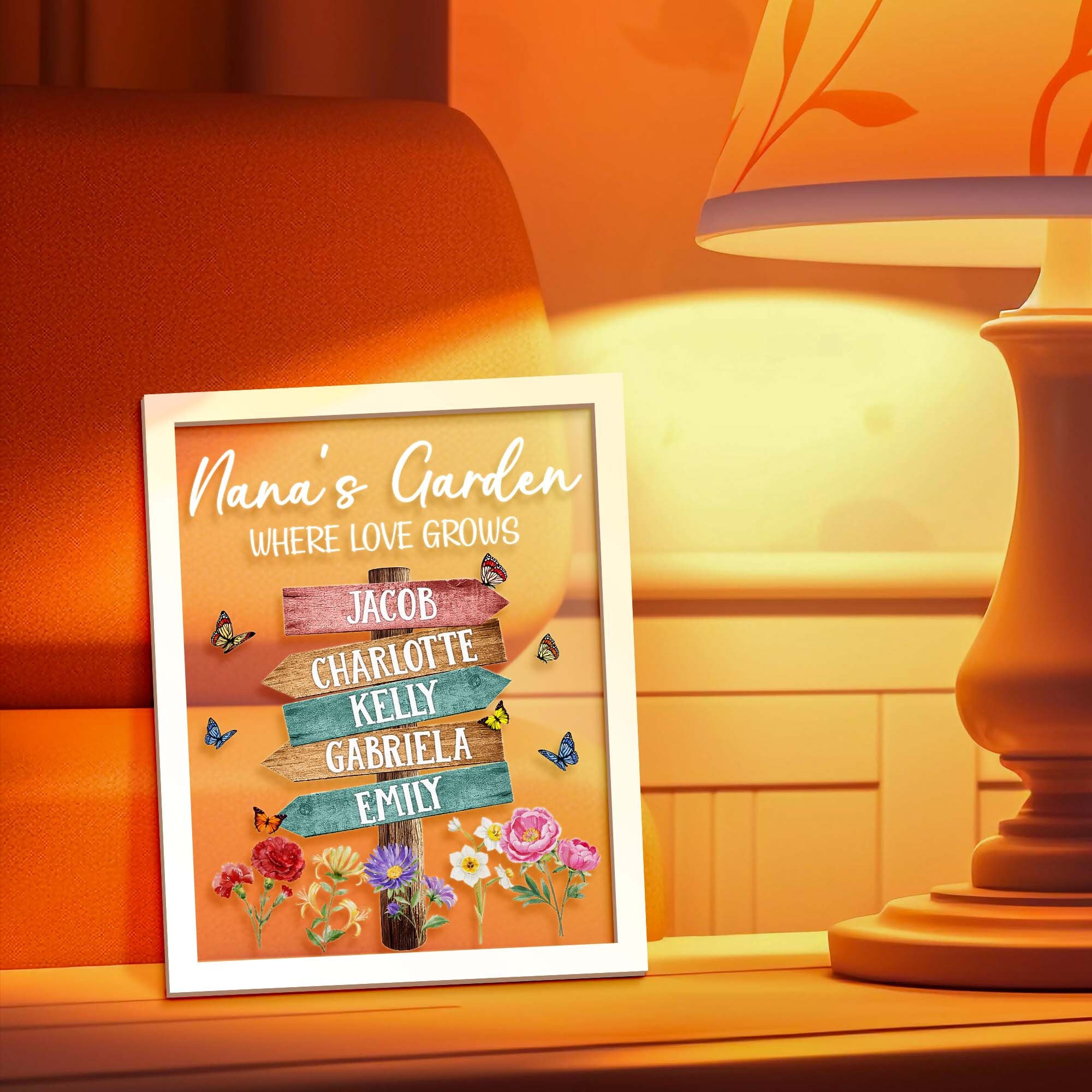 Waldo | Custom Birth Month Flowers, Personalized Grandma's Garden LED ...