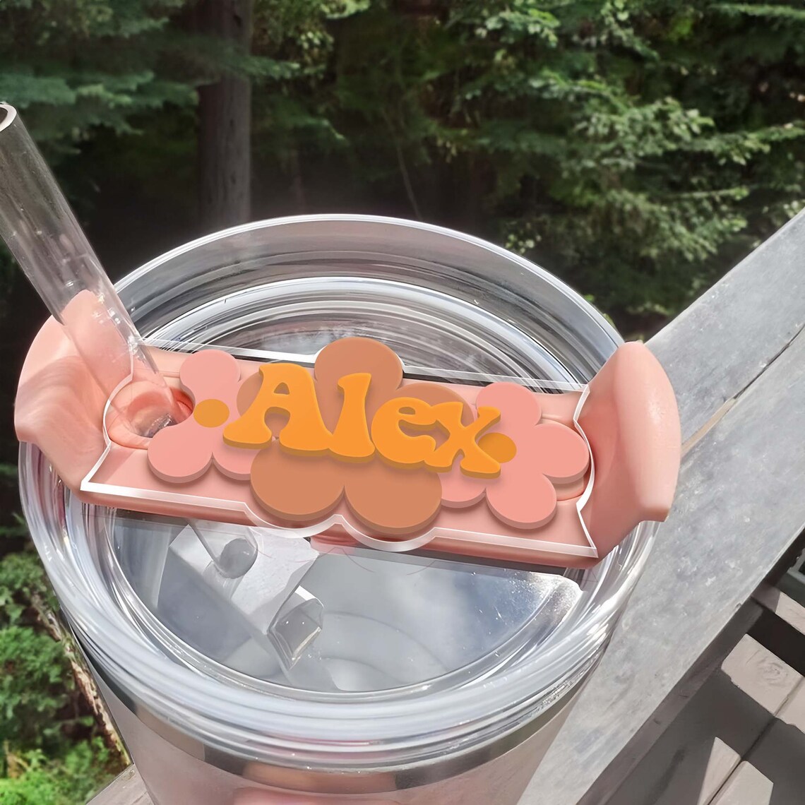 Waldo | Vintage Flower Tumbler Topper, Personalized Tumbler Topper ...
