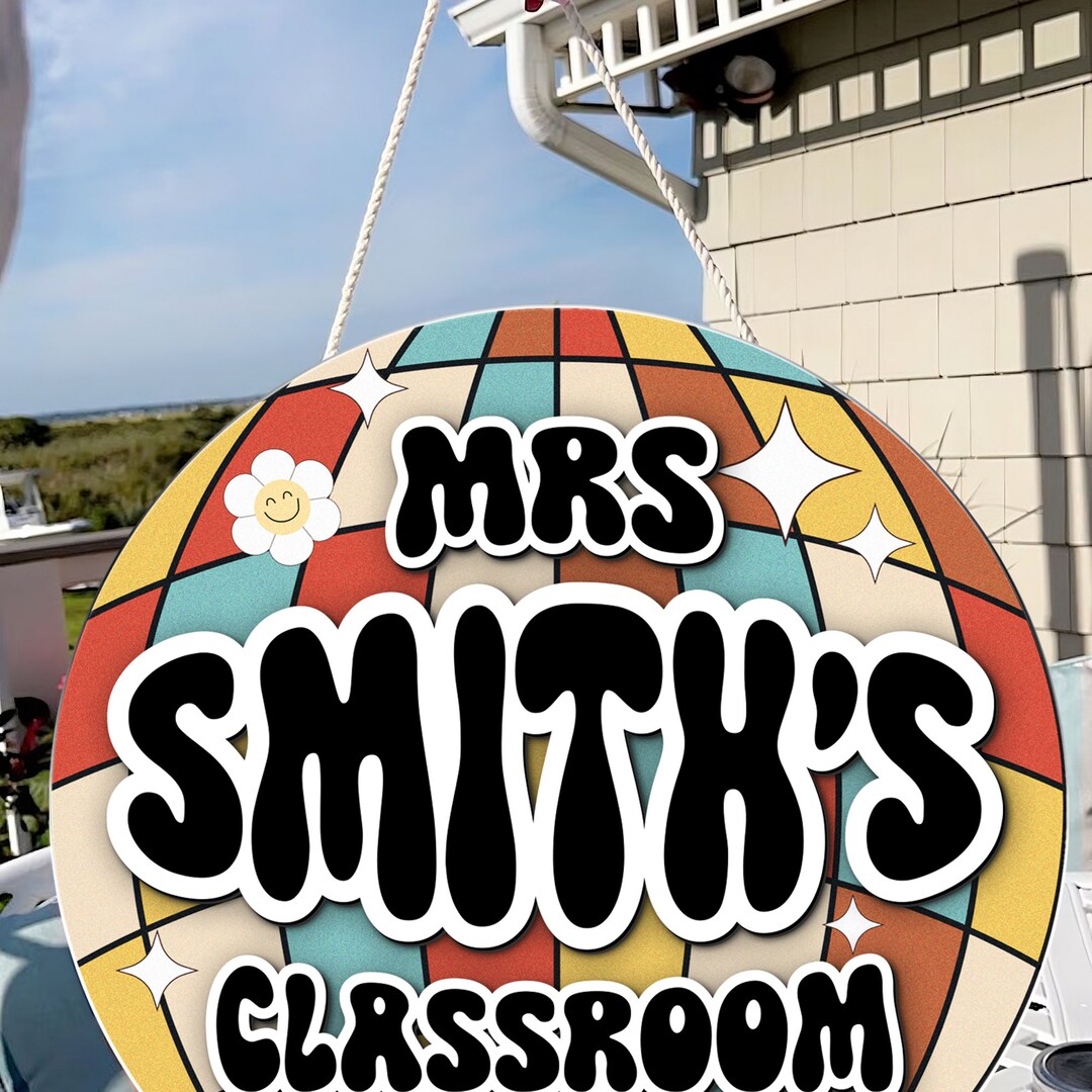 Disco Classroom Door 3D Sign| Groovy Teacher Door Hanger| Back to ...
