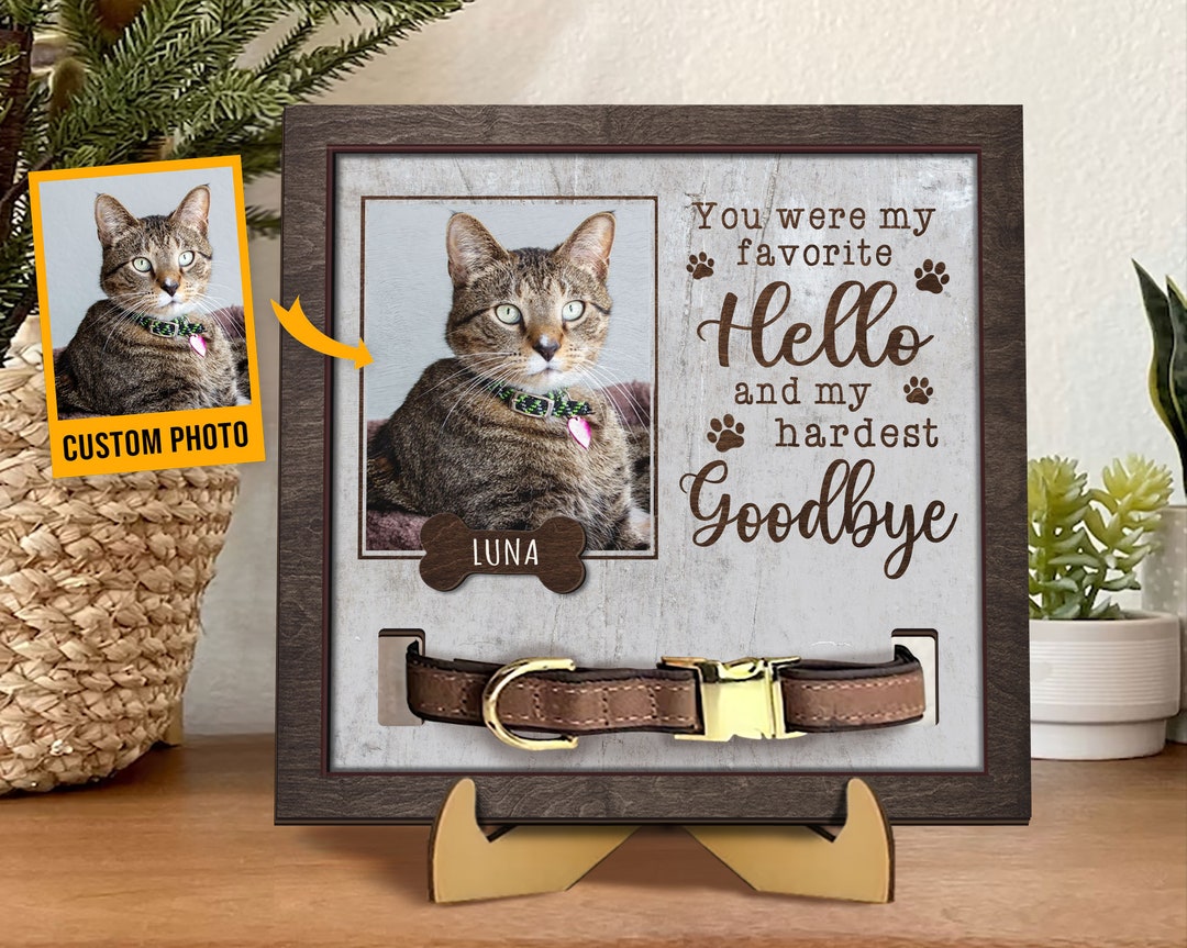 Custom Pet Collar Holder With Pet Image| Memorial Pet Collar Sign| Dog ...