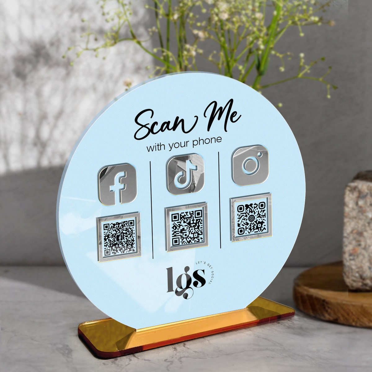 Custom Multi QR Code Sign Payment Sign Social Media QR Code Sign Mini ...