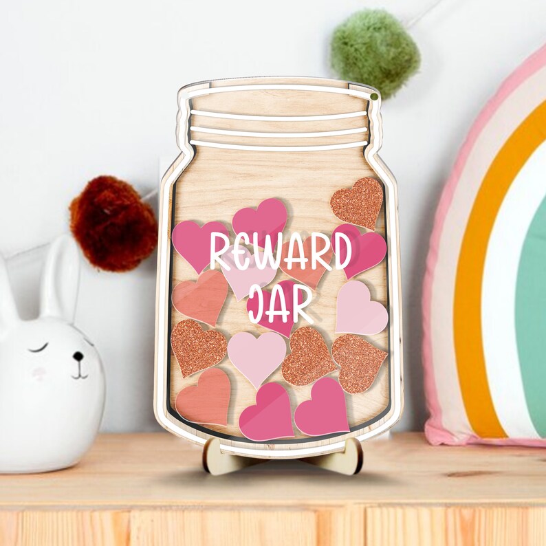 Custom Reward Jar With Tokens Smiley Face Token Rainbow Token Flower ...