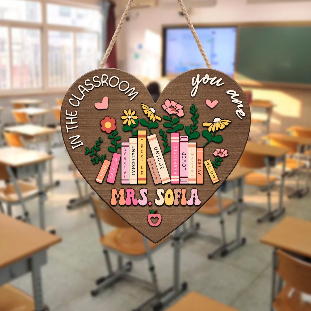 Personalized Teacher Door Sign, Teacher Appreciate Gift, Signs for ...