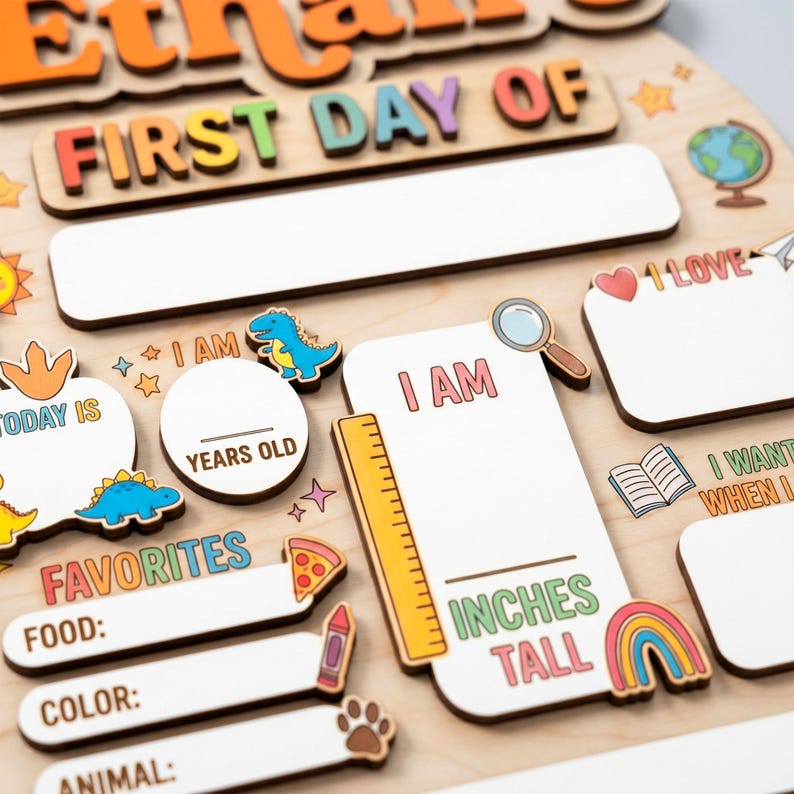 Personalized First Day of School Sign, Back to School Gift ...
