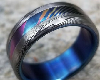 Timascus / Mokuti & Stainless Damascus damasteel | Etsy