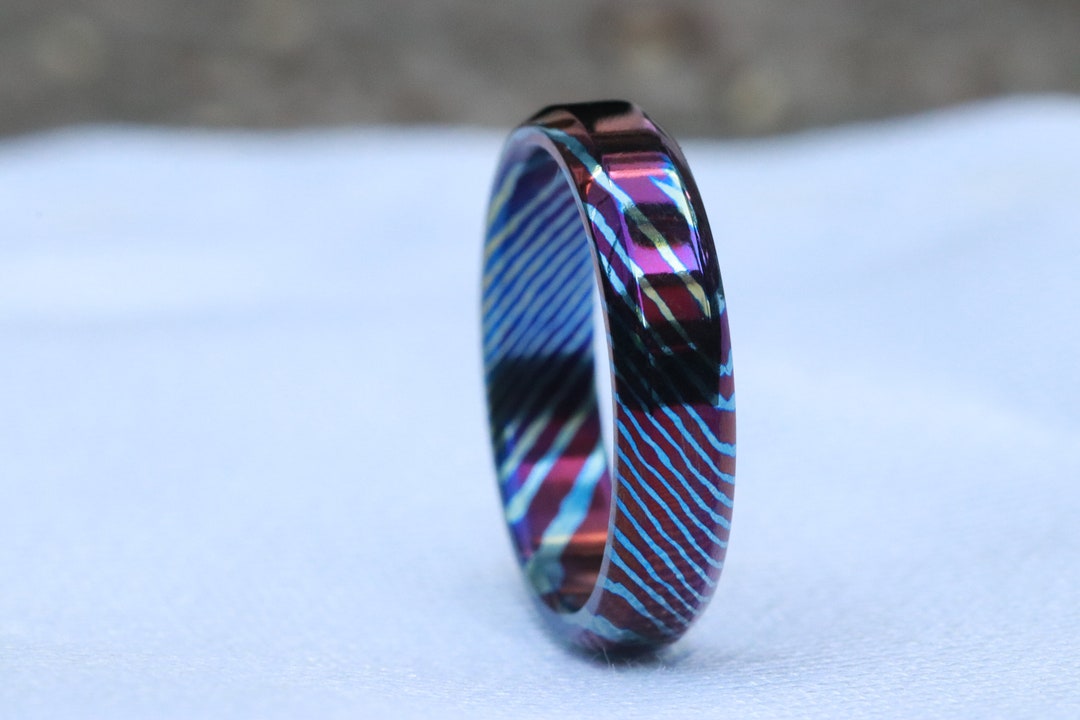 Solid Timascus Ring 3mm - 5mm Wide Timascus Ring, Mokuti Ring - Etsy