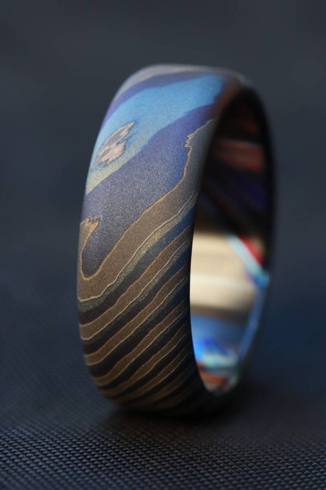 LIMITED Edition***rolled Edge 8mm Black Timascus Zrti Ring 3mm-9mm Wide ...