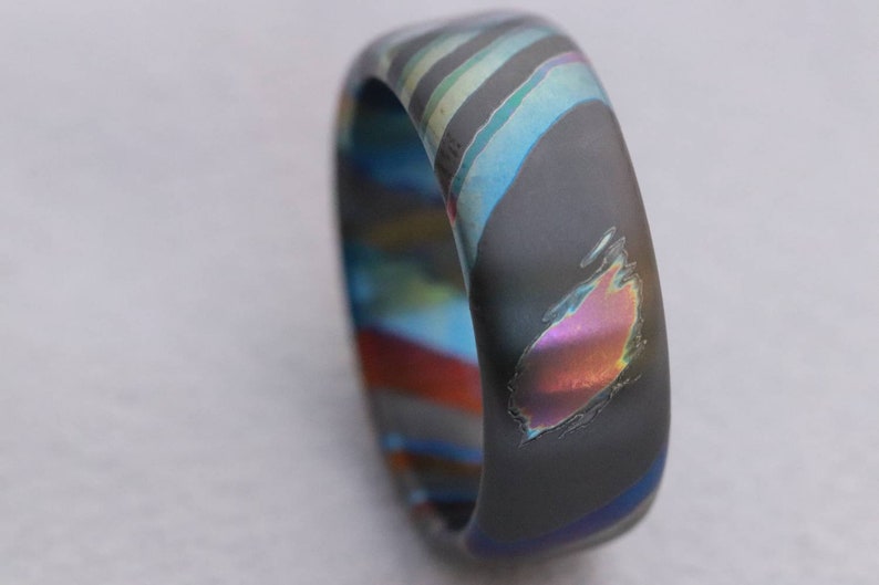 LIMITED EDITION***DARK Black Zrti Ring 8mm Timascus Ring, Mokuti Ring ...