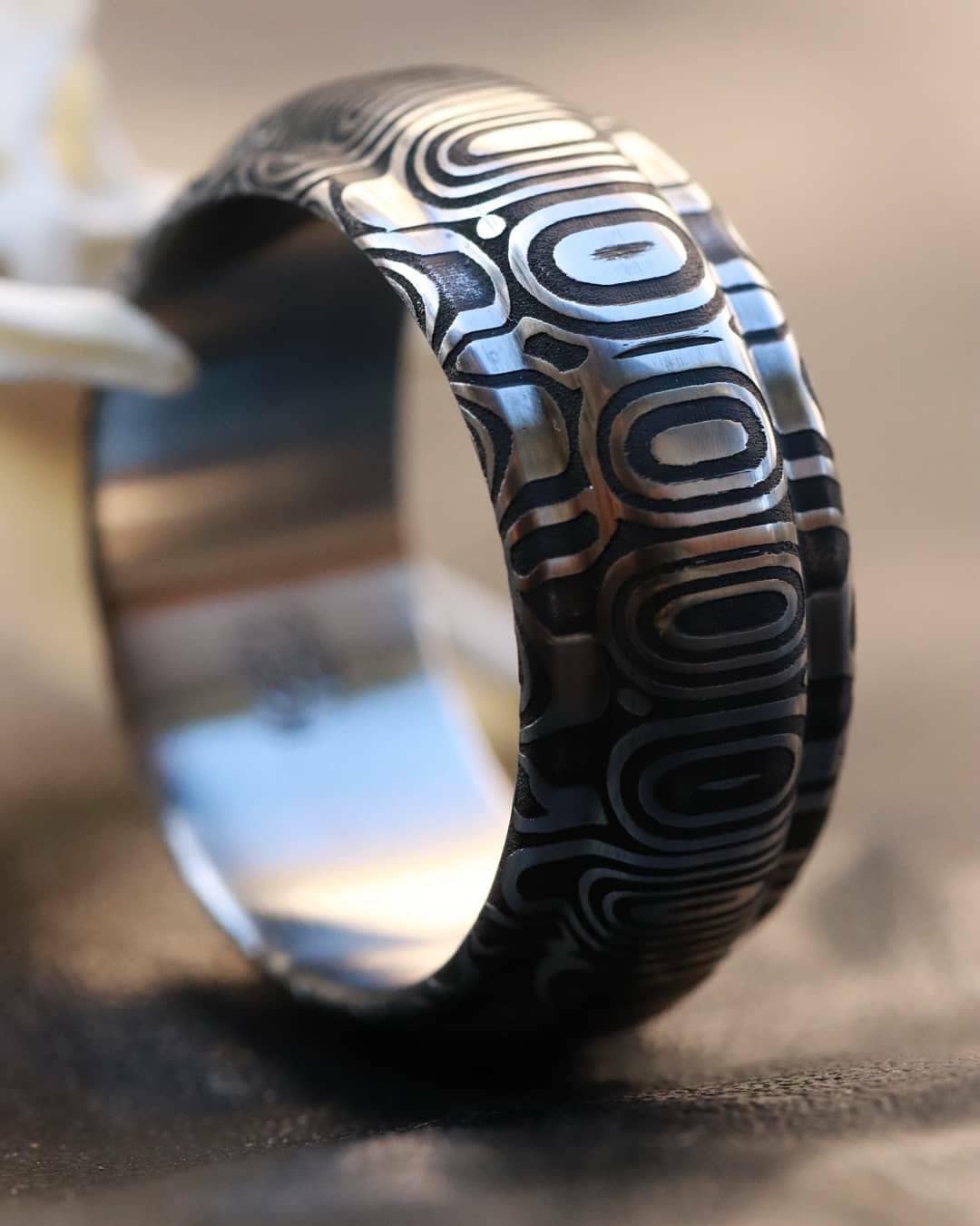 Stainles Damascus, Mens Rings, Wedding Band, Damascus Steel Ring ...