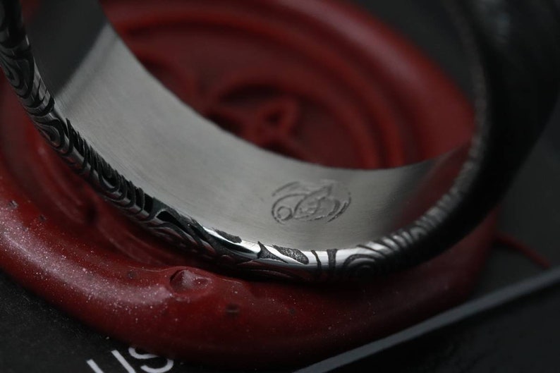 New Damascus Steel Ring Stainless Steel Damasteel - Etsy