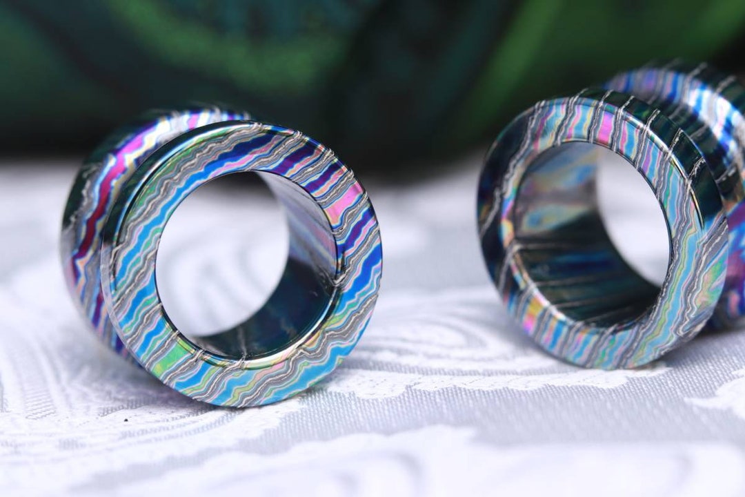 Timascus Plugs Gauge Ear Plugs Timascus Plug Ear Rings Timascus Gage - Etsy