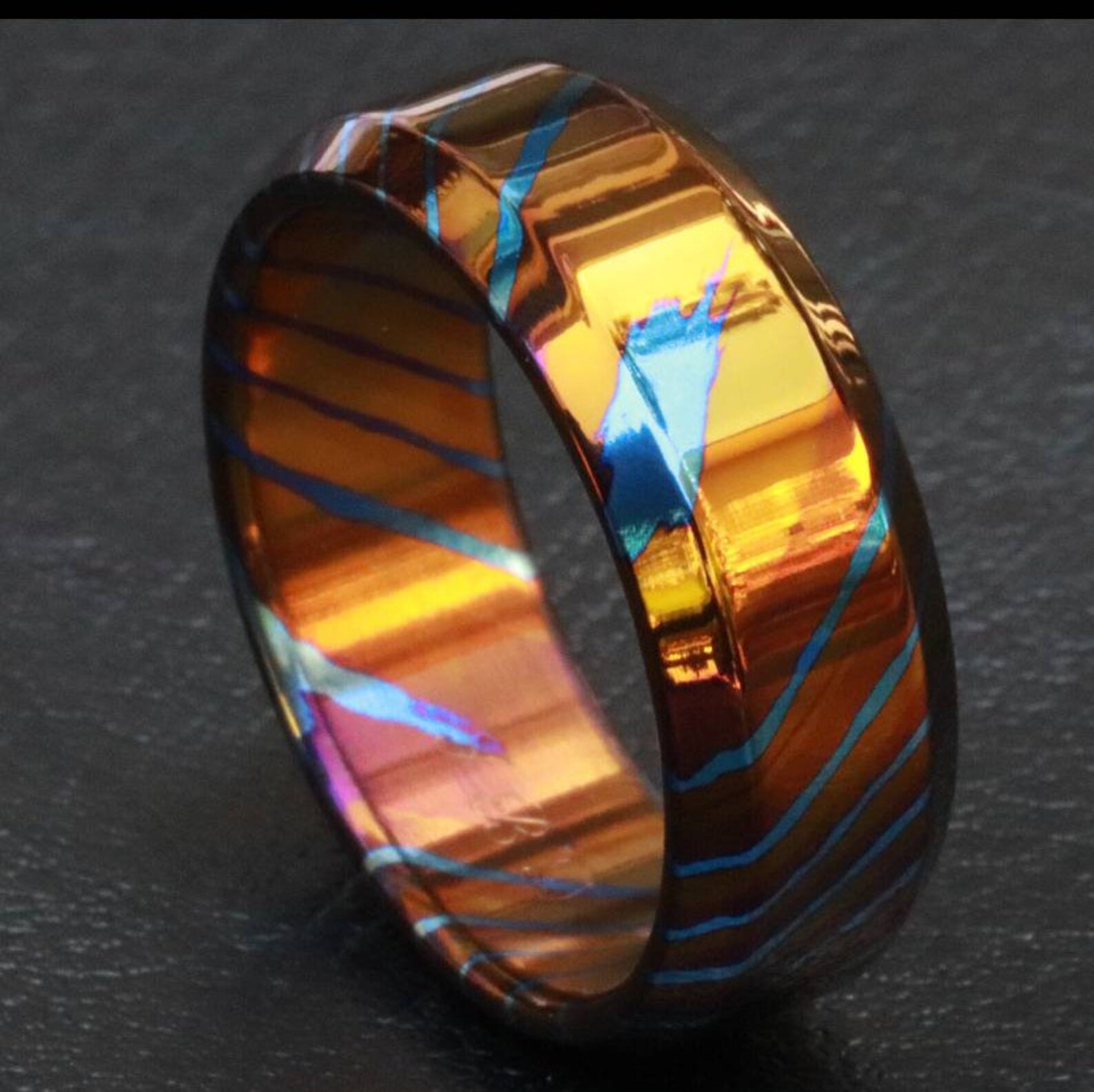 Solid Timascus Ring 7-8mm Ring Timascus Ring Mokuti Ring - Etsy