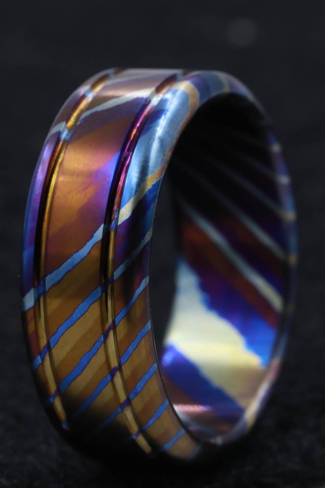 Solid Timascus Ring 9mm Wide Timascus Ring Mokuti Ring | Etsy
