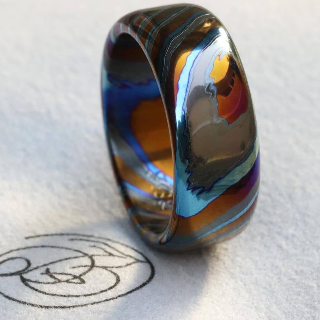 LIMITED Edition***solid Black Timascus Zrti Ring 3mm - 9mm Wide ...