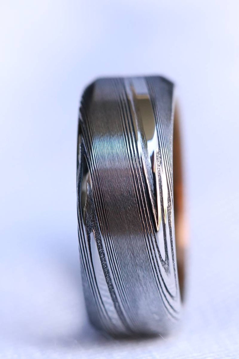 Titanium & Damascus Steel Stainless Damasteel Damascus Mens - Etsy