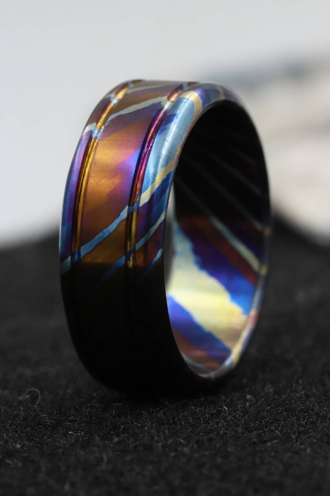 Solid Timascus Ring 9mm Wide Timascus Ring Mokuti Ring | Etsy