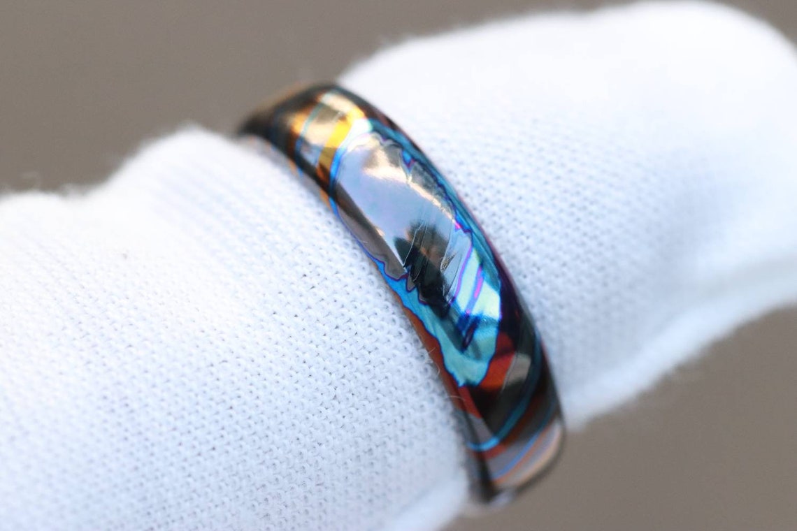 LIMITED Edition***solid Black Timascus Zrti Ring 5mm Wide Timascus Ring ...