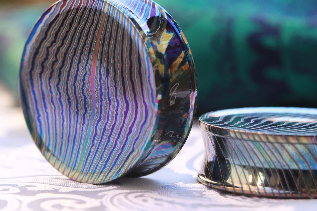 Timascus Plugs Gauge Ear Plugs Timascus Plug Ear Rings Timascus Gage - Etsy