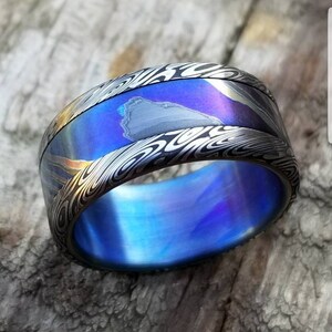 10mm Black Timascus / Mokuti & Stainless Damascus (damasteel)**dark ...