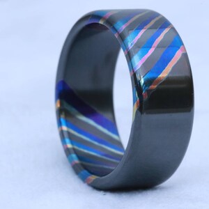 LIMITED EDITION***DARK Black Zrti Ring 8mm (polished) Timascus Ring ...