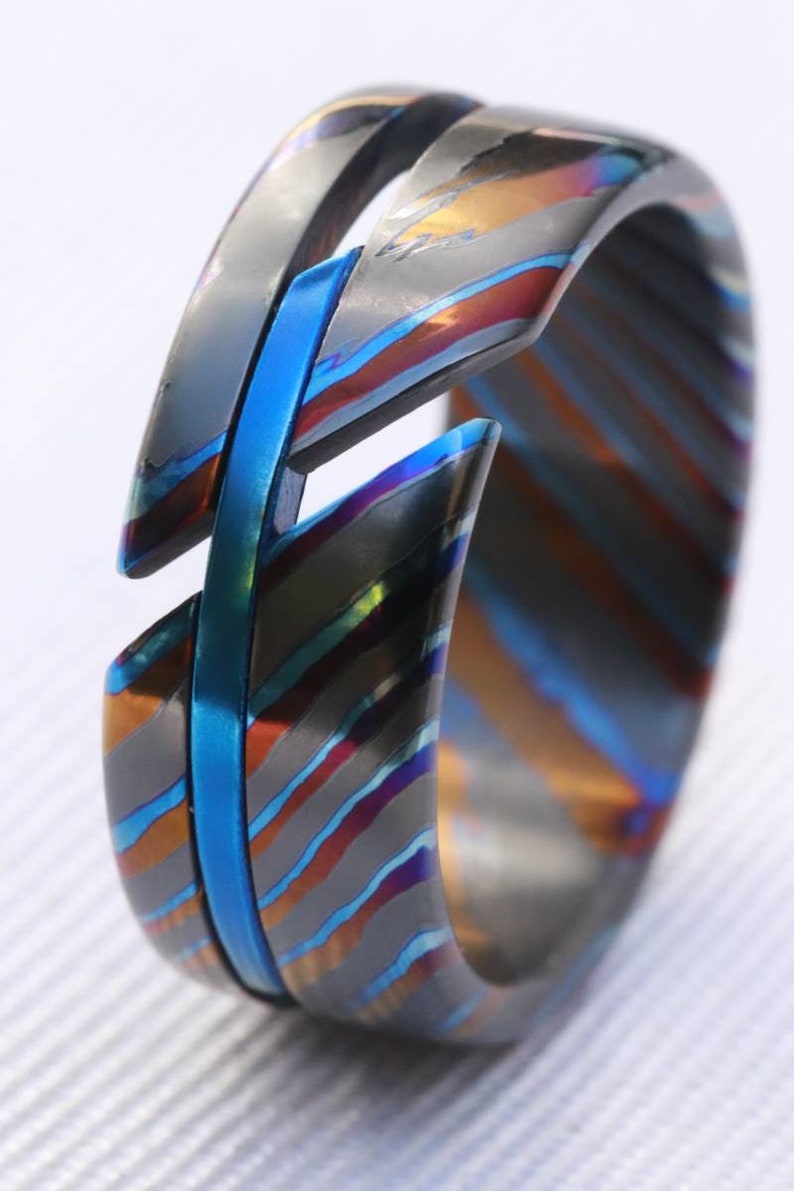 NEW ZRTI HYBRID*** Black Timascus Ring 9mm , Timascus Ring, Mokuti Ring ...