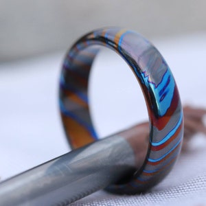 LIMITED Edition***solid Black Timascus Zrti Ring 5mm Wide Timascus Ring ...