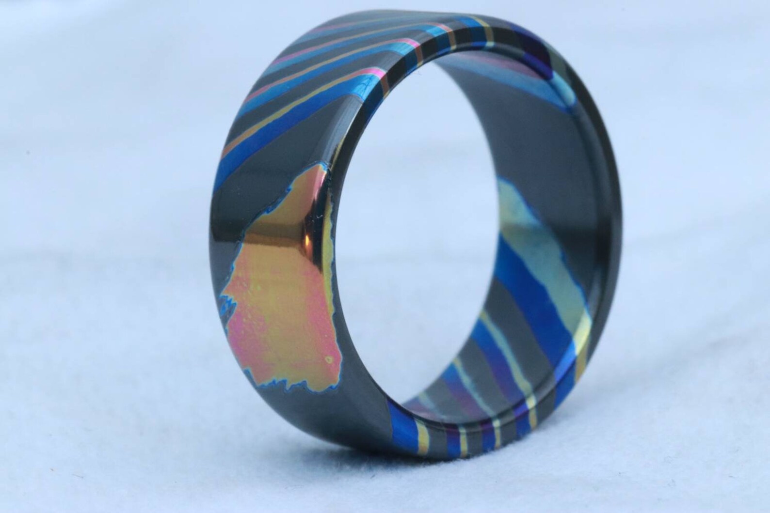 LIMITED EDITION***DARK Black Zrti Ring 8mm (polished) Timascus Ring ...
