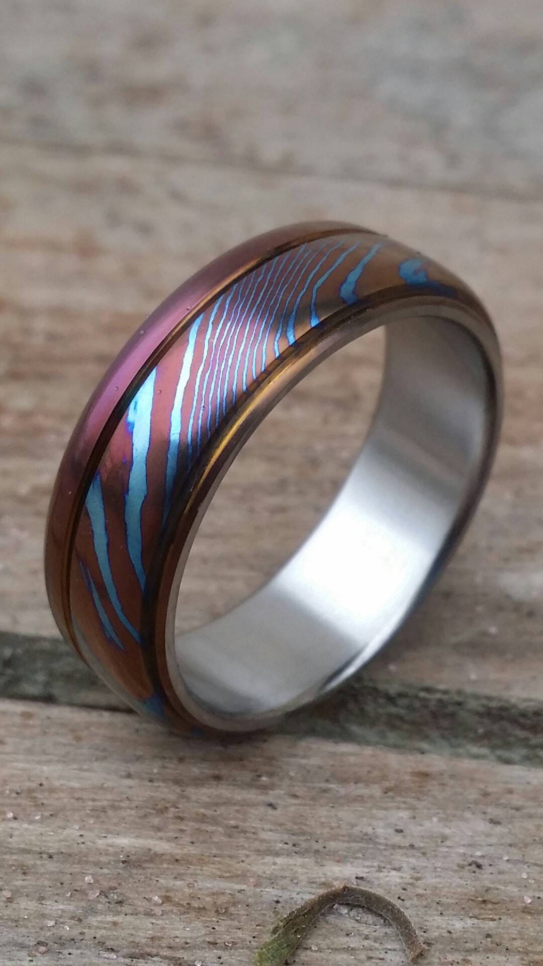 New*8mm Timascus Ring Hawaiian Titanium Lined Timascus Mokuti ...