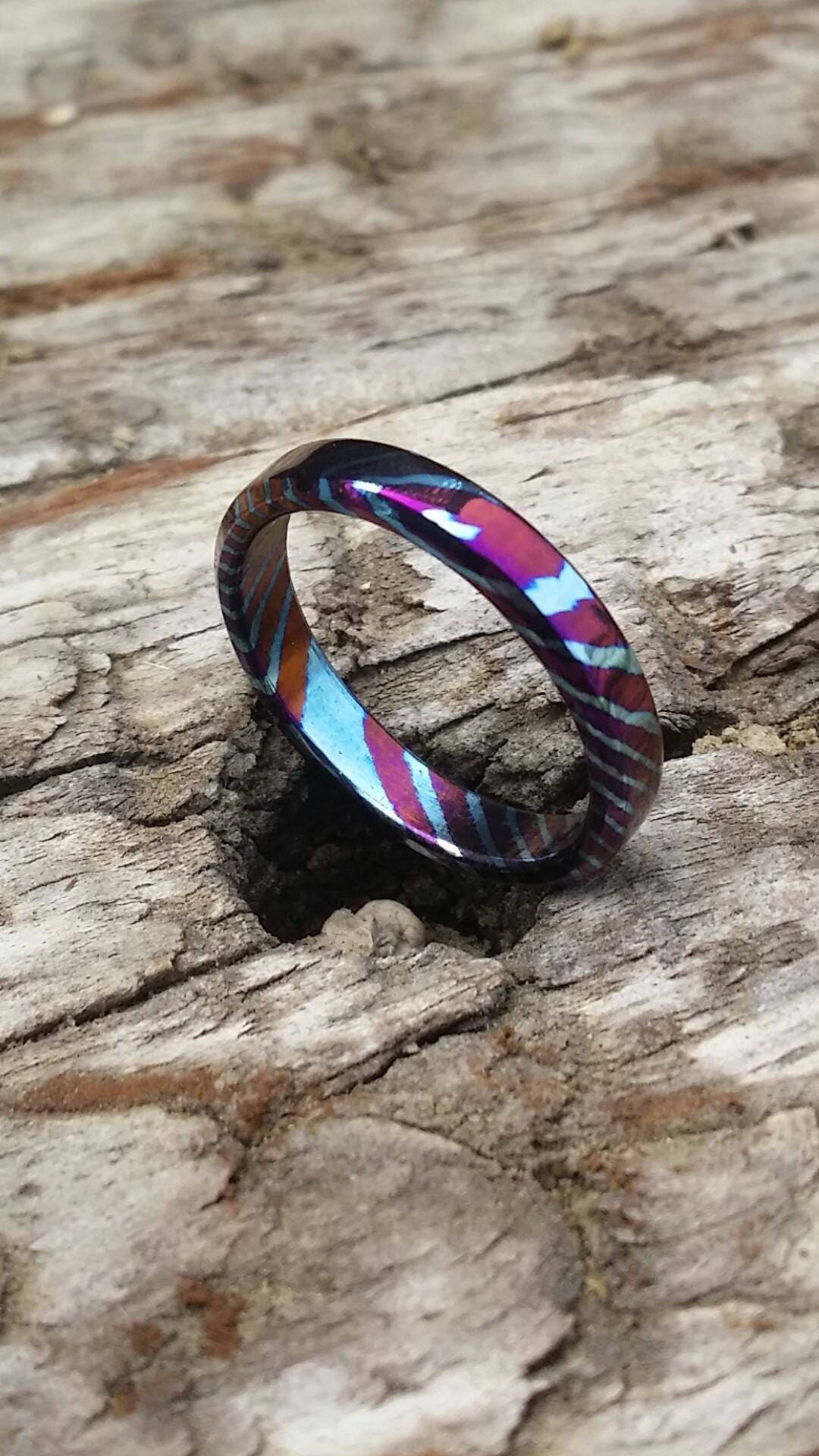Solid Timascus ring 3mm 5mm wide timascus ring mokuti ring | Etsy