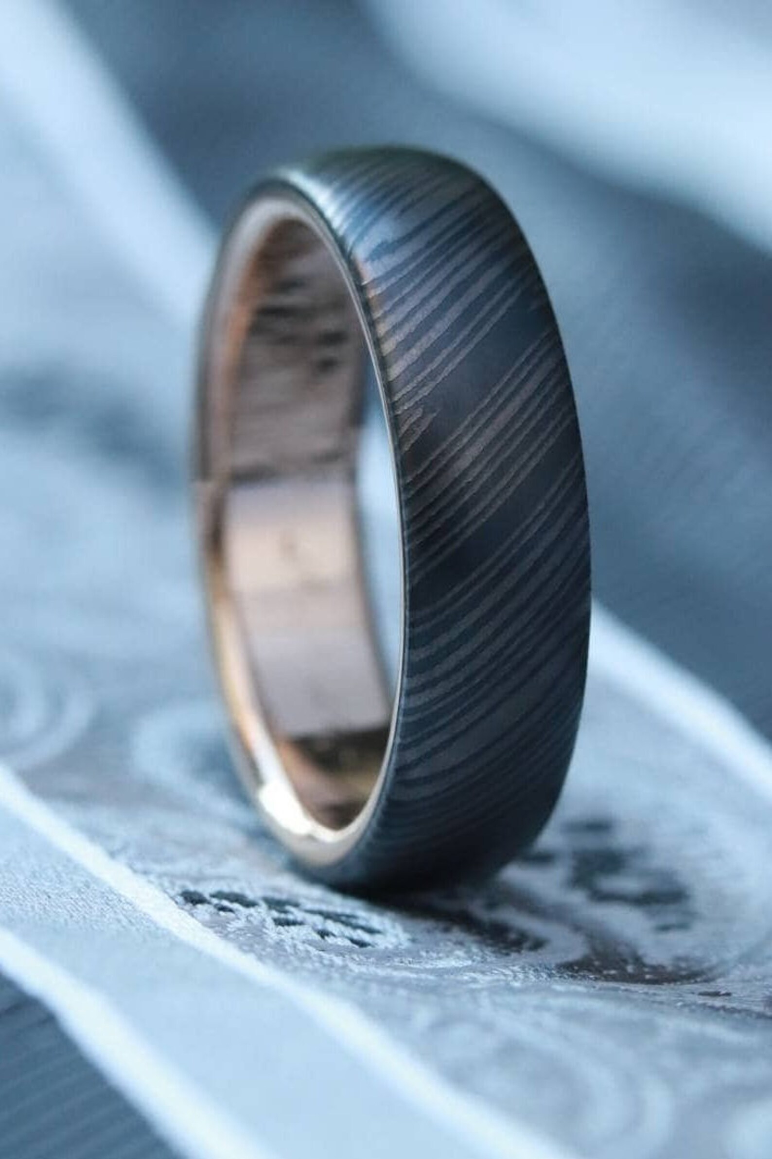 6mm Wide Black Zrti Men's Wedding Band Gold Ring - Etsy